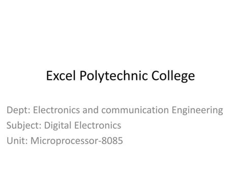 5th Unit Microprocessor 8085 Ppt
