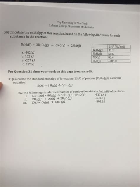 Solved Calculate The Enthalpy Of This Reaction Based On The