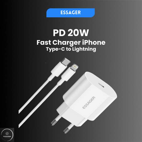 ESSAGER Kepala Charger IPhone PD 20W Fast Charging USB C Lazada Indonesia