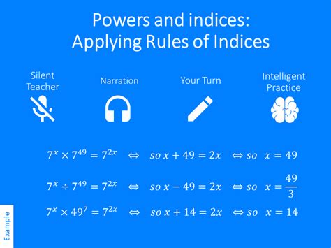Applying The Rules Of Indices To Form And Solve Equations Variation