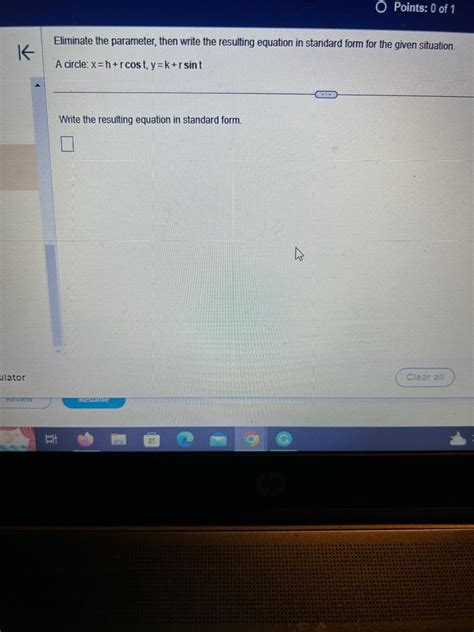Solved Eliminate The Parameter Then Write The Resulting