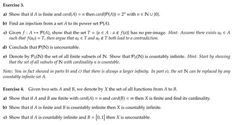 Solved Exercise A Show That If A Is Finite And Chegg