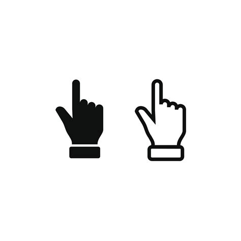 Clicking Finger Icon Hand Pointer Icon Vector Art At Vecteezy