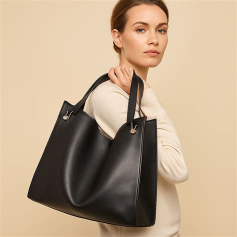 Custom Bag Leather Handbags Black Leather Tote Bag Custom Leather