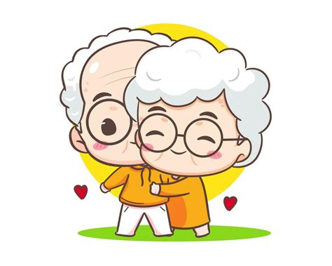 Linda Pareja Abuelos Espectáculo Amor Signo Abuelo Y Abuela Dibujos