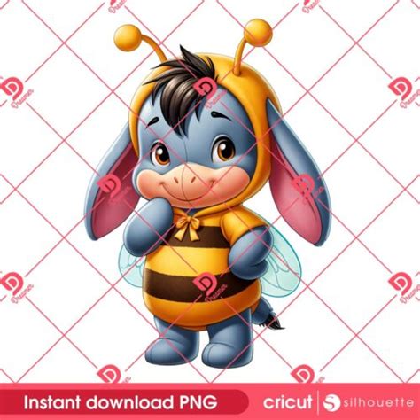 Eeyore Bee Outfit Png Cute Eeyore In Bee Costume Png Winnie The Pooh