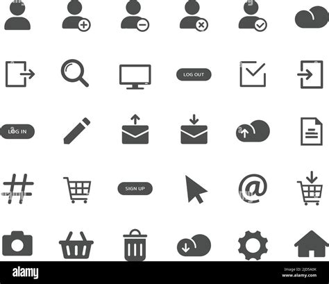 account web icons ui elements stock vector image and art alamy