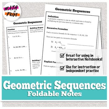 Geometric Sequences For Study Practice Recursive And Explicit Formulas