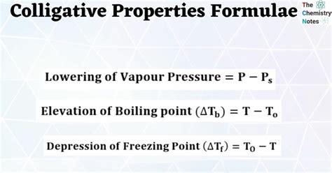 Colligative Properties Formulae