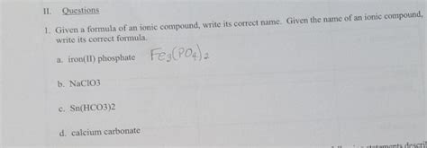 Solved 1 2 Unknown Number 6 Cation Present Symbol