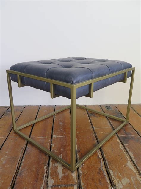 Leather Tufted Ottoman For Sale At 1stdibs Tufted Leather Ottoman