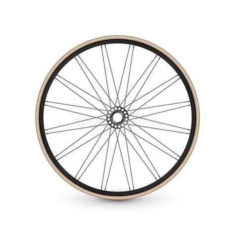 Realistic 3d Retro Bicycle Wheel Bike Rubber Tire Shiny Metal Spokes