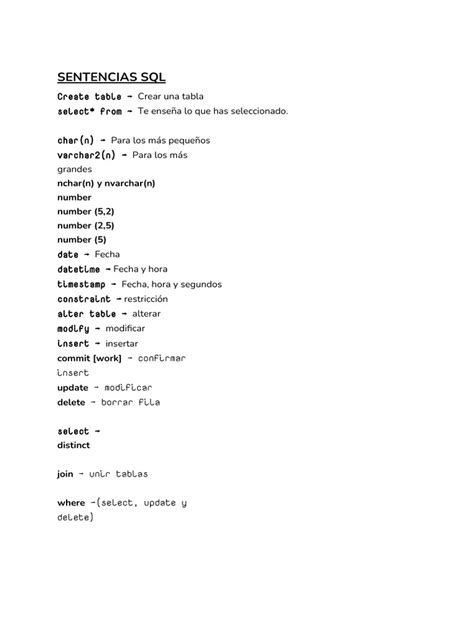 Sentencia Sql Pdf Sentencia Sql Pdf