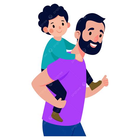 أبي هو أبي الخارق في عيد الأب وهو يحمل ابنه على كتفه 2 المتجه بابا يوم الاب ابن Png والمتجهات