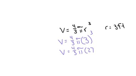 SOLVED The volume of a sphere is given by V πr where r is the radius of the sphere