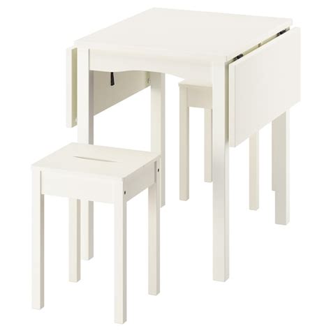Hauga Hauga Mesa Y 2 Taburetes Blanco Blanco 55 82 109x74 Cm Ikea