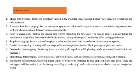 Intercropping Advantages Types And Disadvantges Pptx