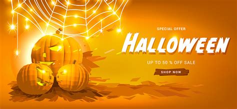 해피 할로윈 판매 배너 또는 파티 초대 배경 할로윈 벡터 일러스트 레이 션calligraphy 10월에 대한 스톡 벡터 아트 및