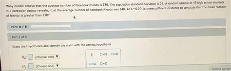 Solved Part 1 Choose One Claim Or Not A Claim Hypothesis