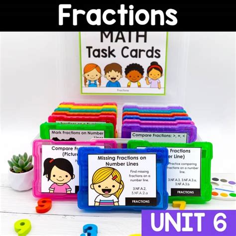 Unit 6 Fractions 3rd Grade Math Task Cards By My Nerdy Teacher