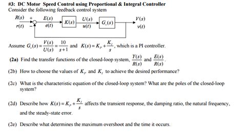 Solved Consider The Following Feedback Control System Assume
