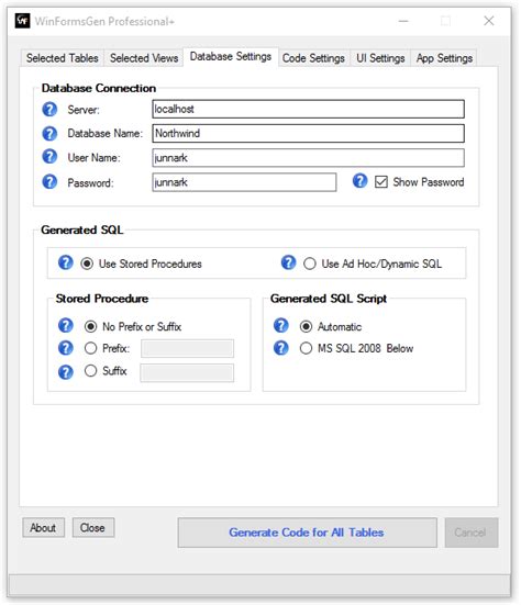 Winformsgen Product Screenshots