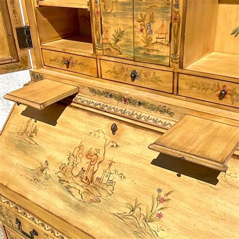 Late 20th Century Vintage Regency Chinoiserie Mirrored Secretary Desk