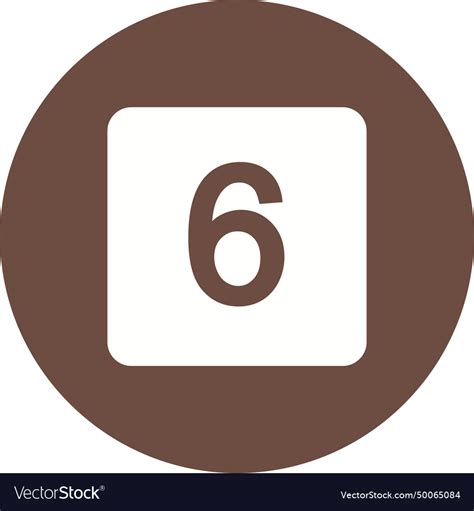 Keycap Digit Six Icon Image Royalty Free Vector Image
