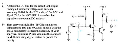 Solved 37 V 15 V Analyze The Dc Bias For The Circuit To