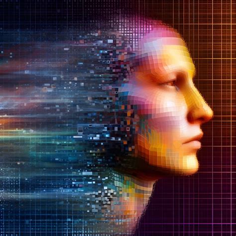 Premium Photo Virtual Identity Pixel Color Personal Data Ai Ethics Meta Id