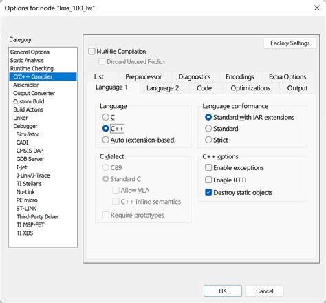 IAR ARM项目如果使用c 编译器 Embedded IDE Forum