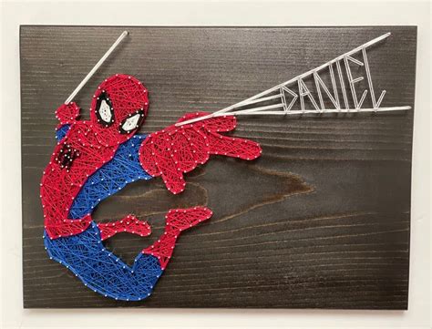 Spider Man String Art With Personalization Etsy String Art