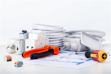 Electric Different Equipment Wires And Tools On Electrical Diagram