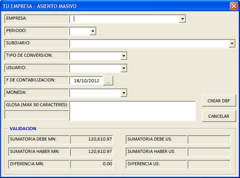 Interfaces De Registros Contables Masivos Con Vba Excel Sql