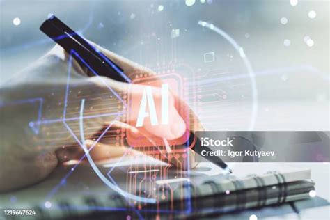 창의적 인공 지능 기호 개념과 여성의 손으로 백첩에 쓰는 배경 다중 노출 인공지능에 대한 스톡 사진 및 기타 이미지 인공지능 교실 작가 Istock
