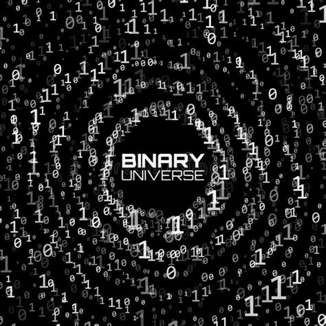 Vector Data Flow Visualization Grayscale Big Data Flow As Binary Numbers Strings Twisted In