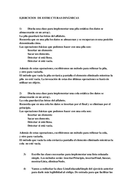 Pdf Ejercicios De Estructuras DinÁmicas