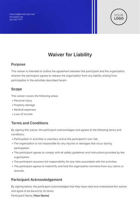 Free Waiver Of Subrogation Template To Edit Online