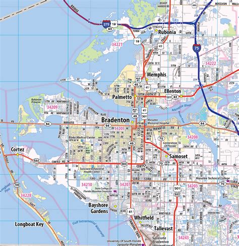 Tampa Bay Area Laminated Wall Map Topographics
