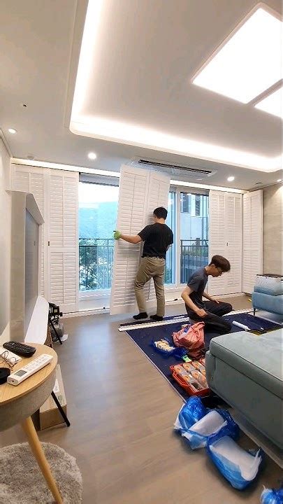 30평대 신축 아파트 화이트 원목커튼 루버셔터 설치 인테리어효과 Up원목커튼 루버셔터 우드셔터 Shorts 쇼츠 예일
