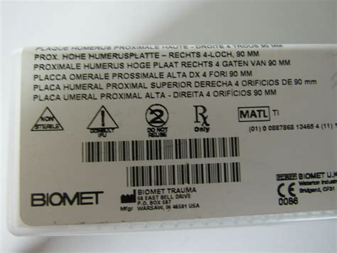 New Biomet Ref 110030401 A L P S Proximal Humerus Plating System High