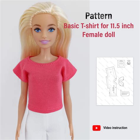 Pdf Pattern Basic T Shirt For Barbie Doll Etsy