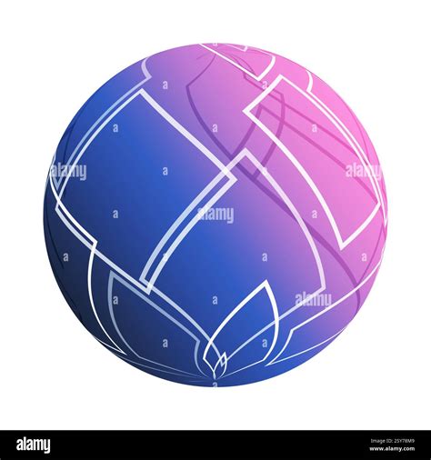 Abstract Pink And Blue Translucent Patterned Lit Globe Clipart Design With Intersecting White