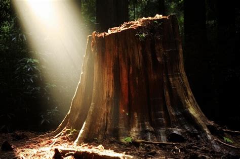 Premium Photo Tree Trunk With Sunlight Breaking Through