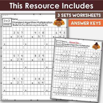 3 Digit By 2 Digit Multiplication Standard Algorithm Multiplication 3 X 2 Digit