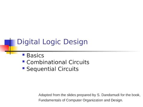 Ppt Digital Logic Design Basics Combinational Circuits Sequential