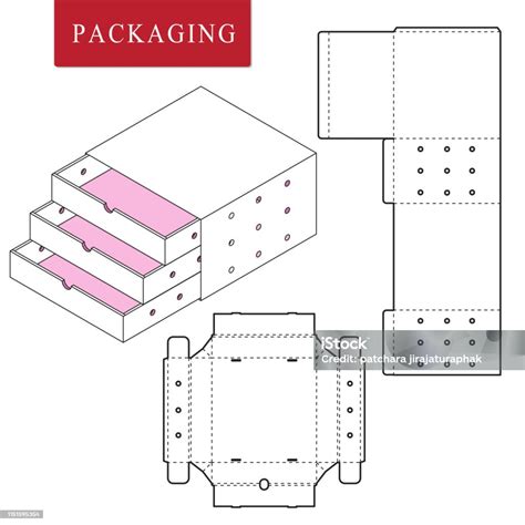 벡터 일러스트 레이 션의 상자 패키지 템플릿 고립 된 흰색 소매 모의 최대 0명에 대한 스톡 벡터 아트 및 기타 이미지 0명 3차원 형태 개념 Istock