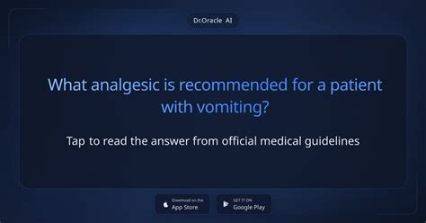 What Analgesic Is Recommended For A Patient With Vomiting