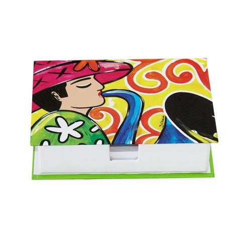Memos Assorted Memo Pads With Decorative Box Saxophonist Bojanini