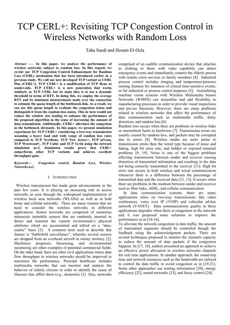 pdf tcp cerl revisiting tcp congestion control in wireless networks